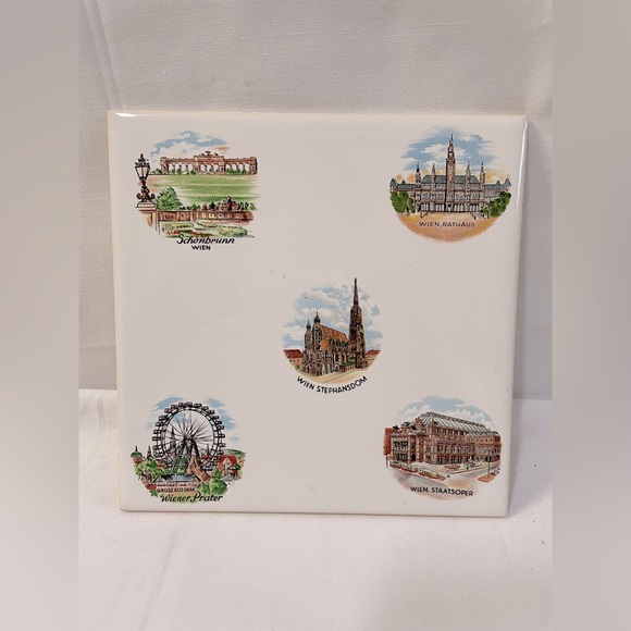vienna | Accents | Vintage Vienna Austria Hand Painted Tile Wall Art ...